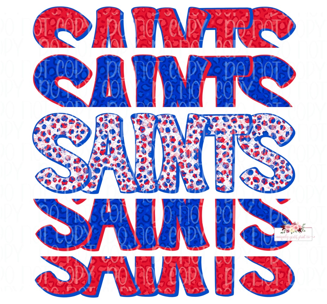 Saints Digital Design | Royal Blue and Red Saints Mascot | Stacked ...