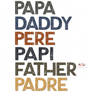 Fathers Day Printable | Distressed International Dad Names | Papa ...