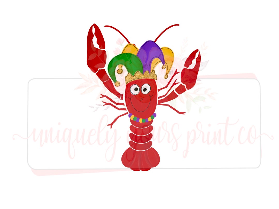 Mardi Gras Crawfish Digital Design | Hand Drawn | Instant Download ...
