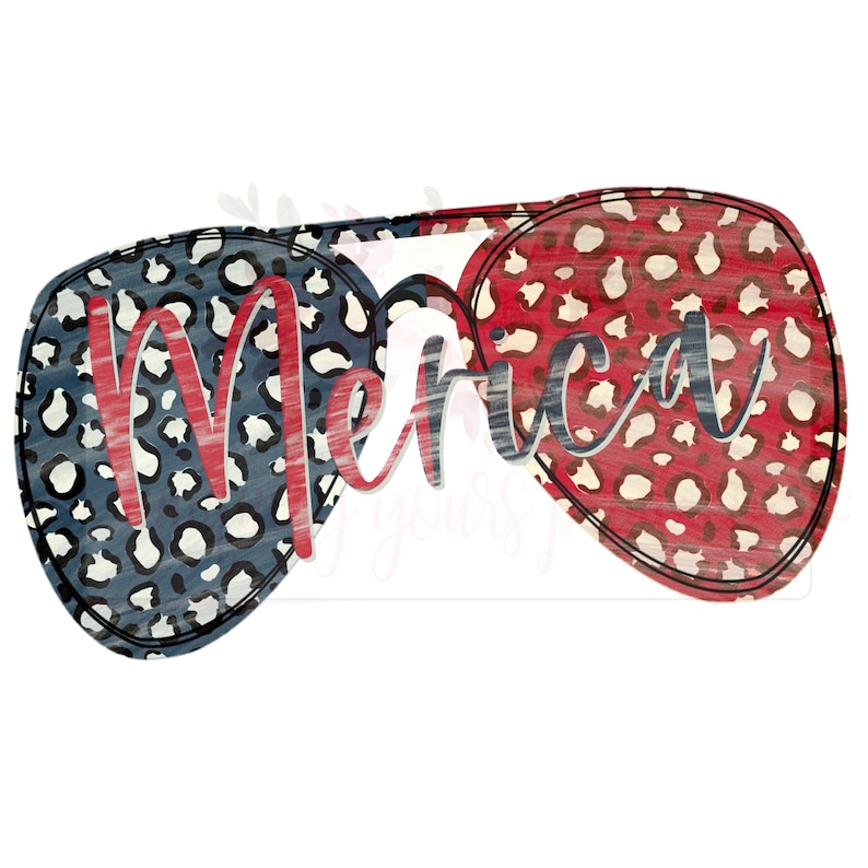Merica Leopard Aviators America Hand Drawn Doodle - Etsy