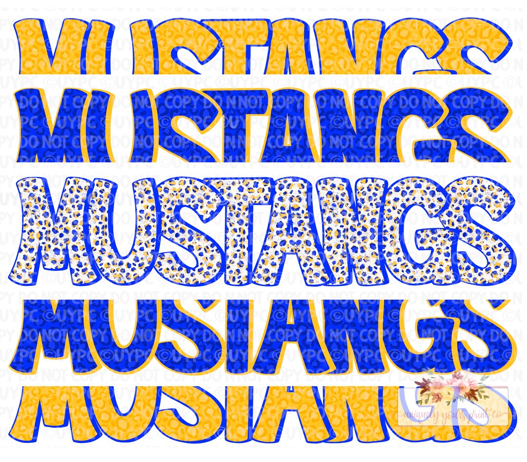 Mustangs Digital Design | Mustang Mascot | Stacked Cheetah Tie Dye ...