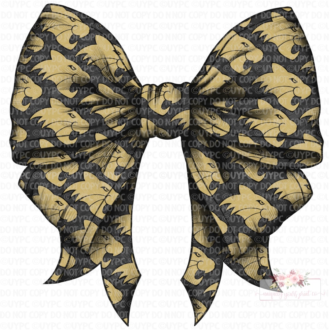 Wildcat Coquette Bow Digital Design | Hand Drawn | PNG | Digital ...