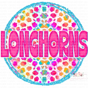 Longhorns Digital Design Download Cheetah Tie Dye With Glitter Frame ...