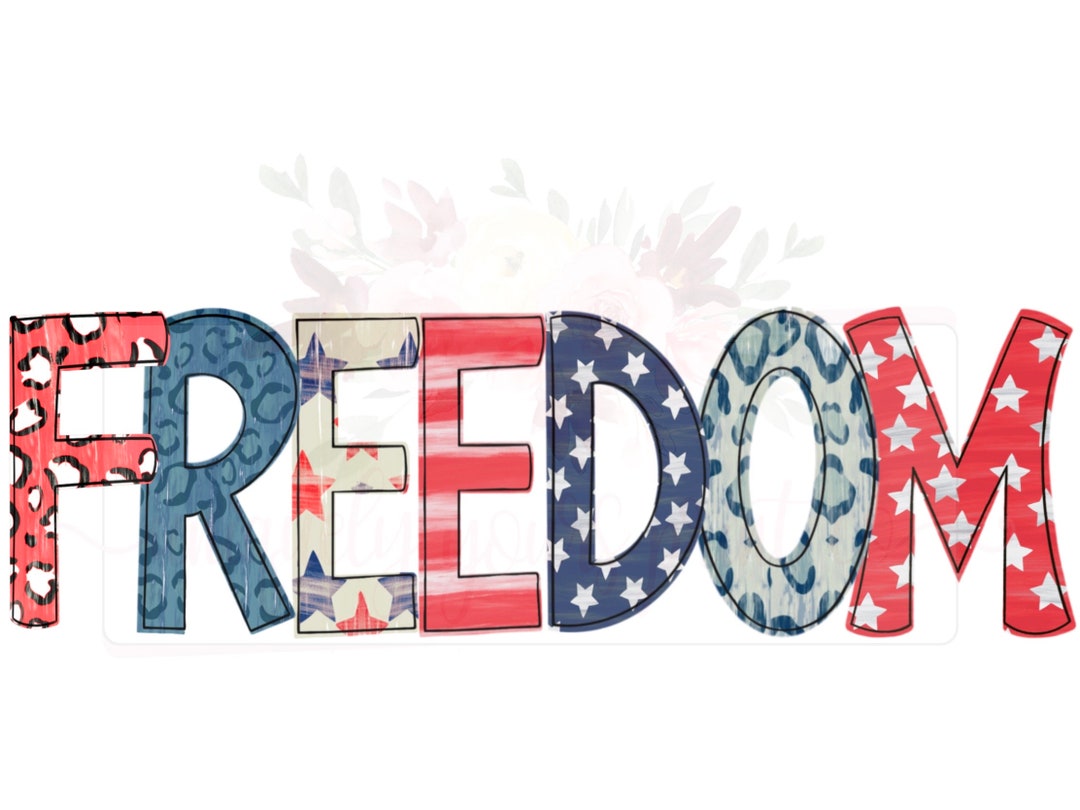 Freedom | Red White & Blue| America | Hand Drawn | Doodle Design ...