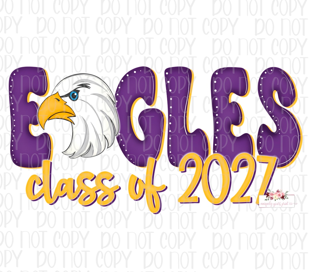 Eagles Purple and Gold Mascot Senior Digital Design | Class of 2027 ...