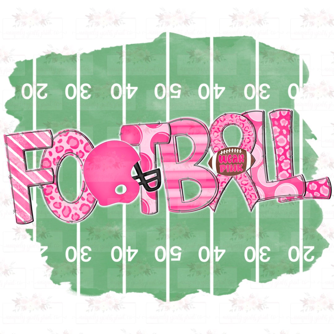 Pink Ribbon Football on Field Png | Digital Design | Hand Drawn ...