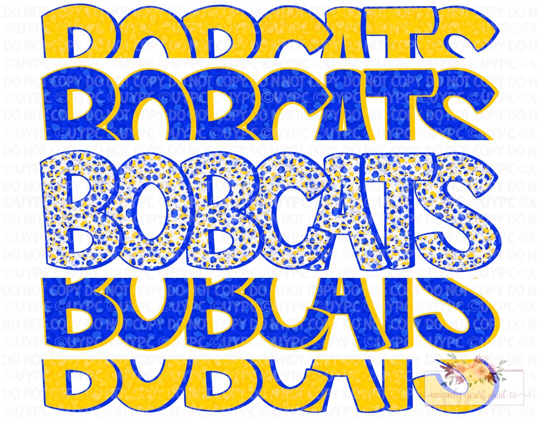 Royal Blue Bobcats Mascot PNG | School Spirit Printable (digital ...