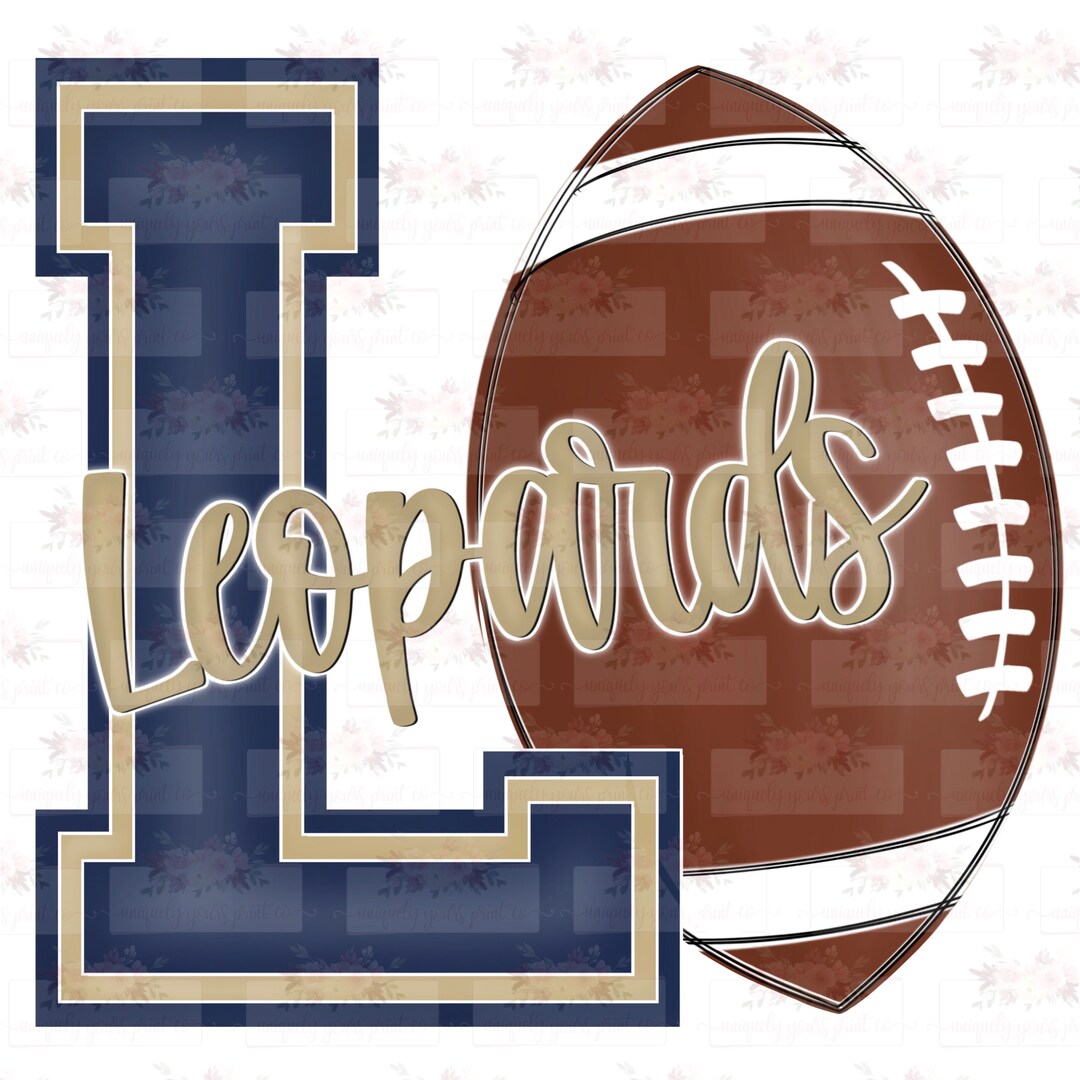 Leopards Football Digital Design | Navy and Gold | Hand Drawn | PNG ...