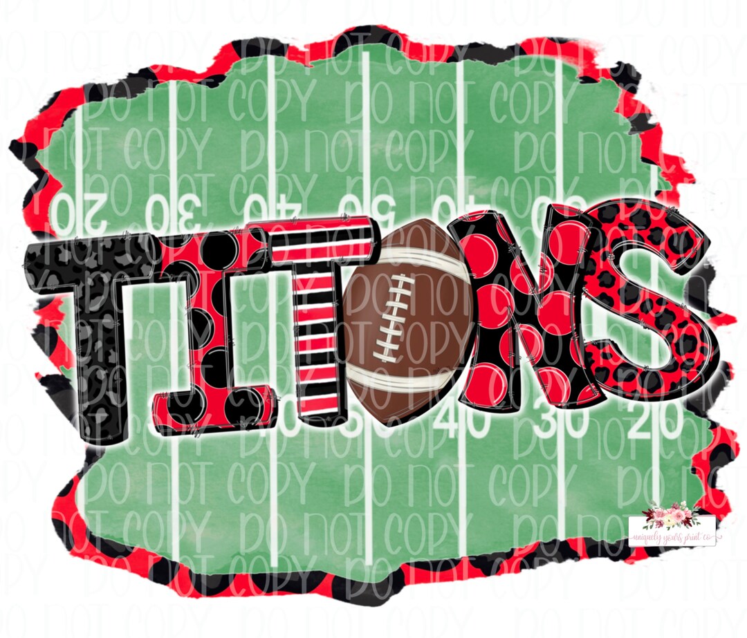 Red and Black Titans Football Digital Design Download | Hand Drawn ...