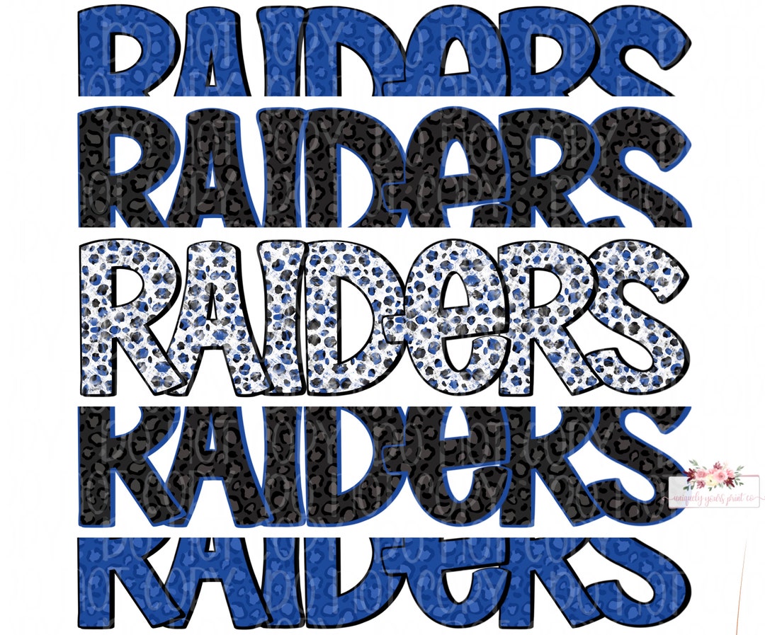 Raiders Stacked Digital Design Download | Black Blue White | Hand Drawn ...