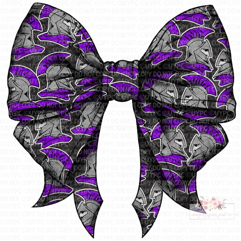 Purple Spartan Mascot Bow Digital Print (PNG) - Etsy