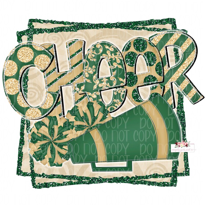 Green and Gold Cheer Png - Etsy