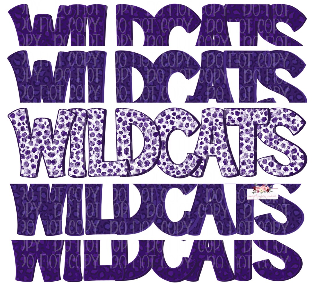 Wildcats Digital Design | Wildcats Mascot | Stacked Cheetah Tie Dye ...
