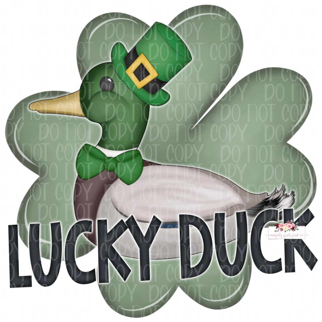 Lucky Mallard Duck St. Pattys Day Digital Design | Watercolor ...