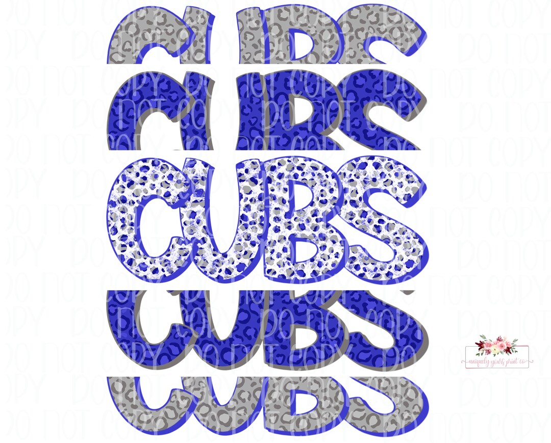 Cubs Digital Design | Royal Blue Gray Cub School Mascot | Stacked ...