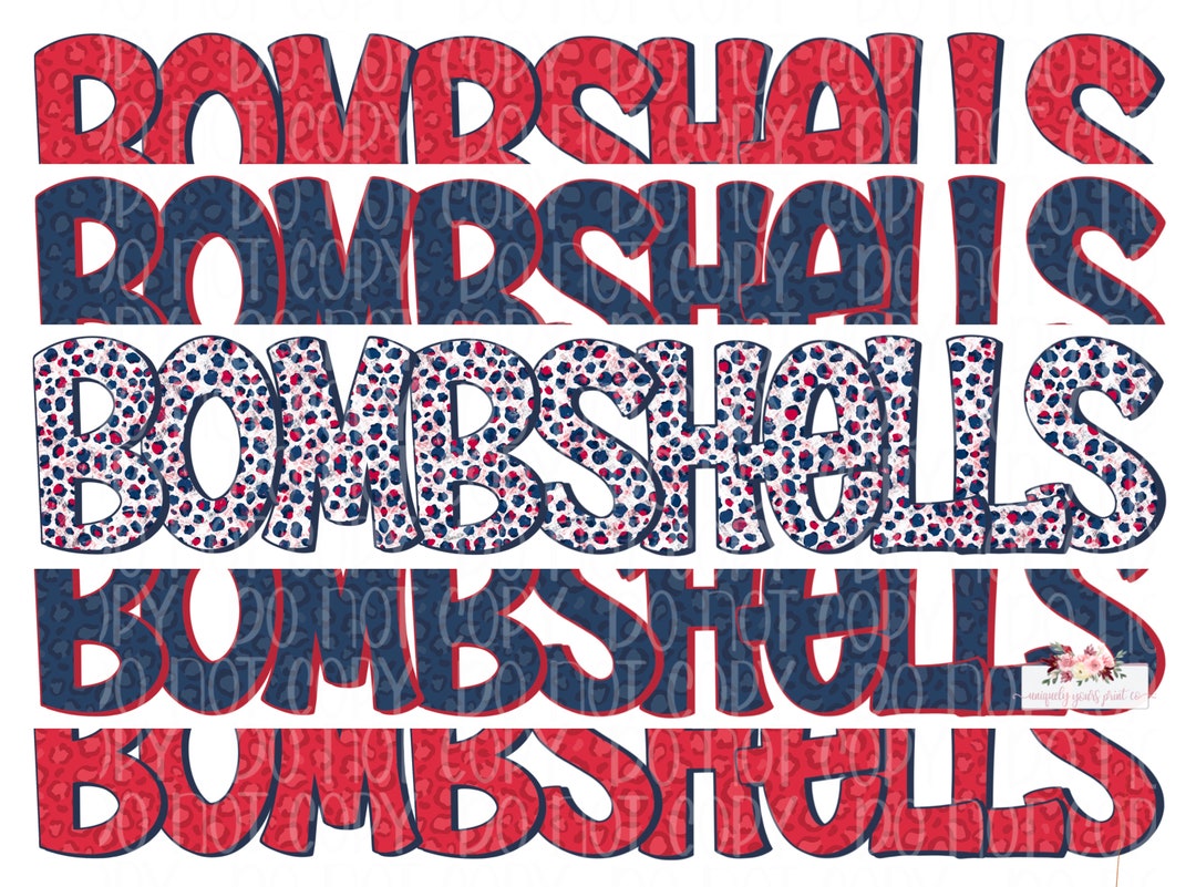 Bombshells Digital Design | Red White Blue Bombshells Mascot | Stacked ...