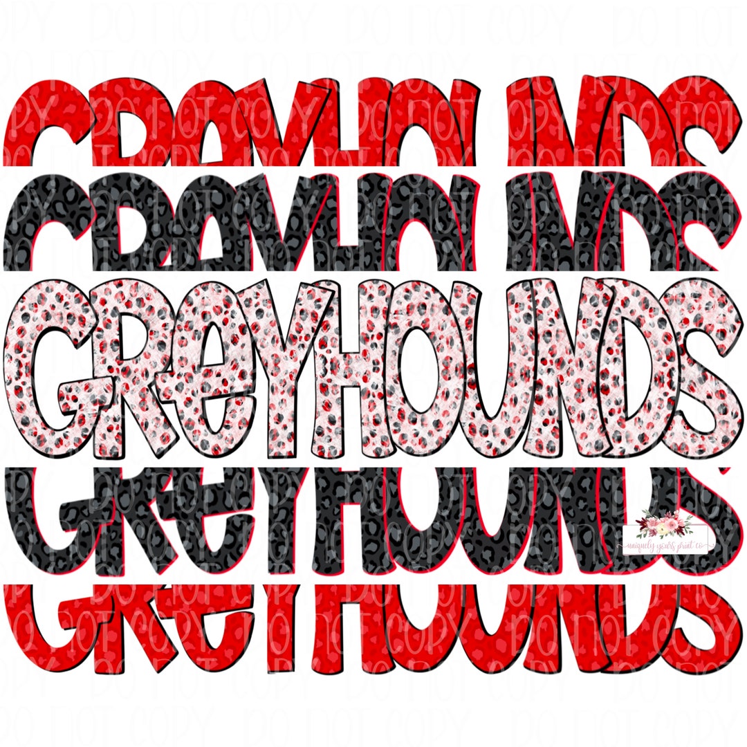 Greyhounds Digital Design | Red and Black Greyhounds Mascot | Stacked ...