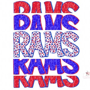 Rams Digital Design | Rams Mascot | Stacked Cheetah Tie Dye & Leopard ...