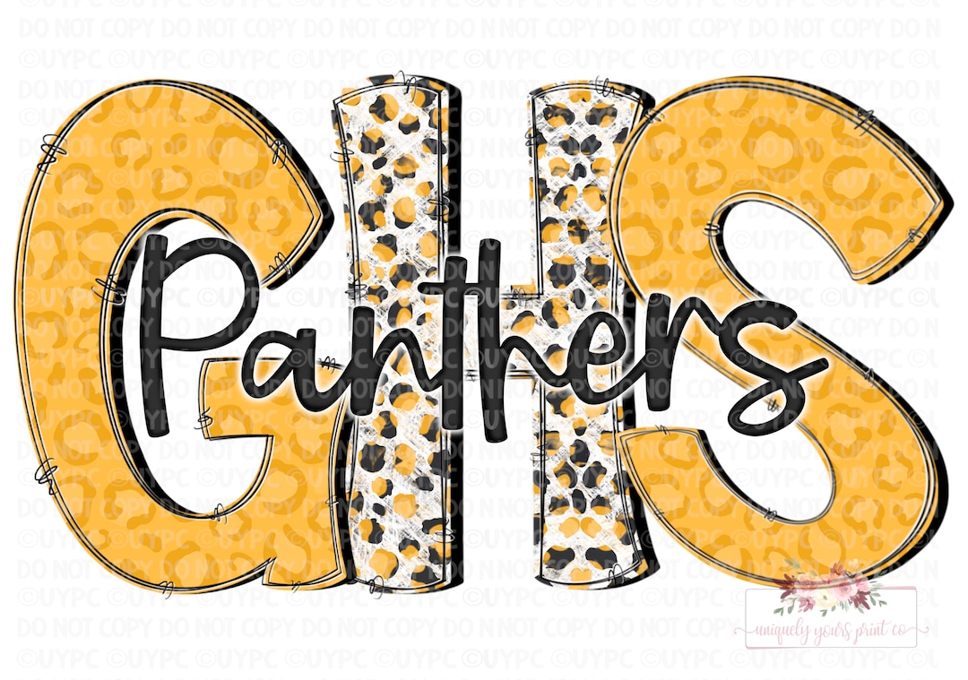 GHS Panthers Digital Design | Black Yellow Gold Cheetah Tie Dye ...