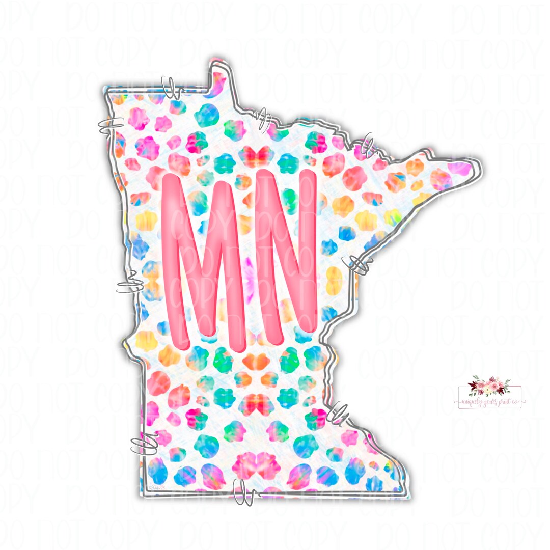 Minnesota Digital Download | Pink MN Cheetah Tie Dye Minnesota | Hand ...