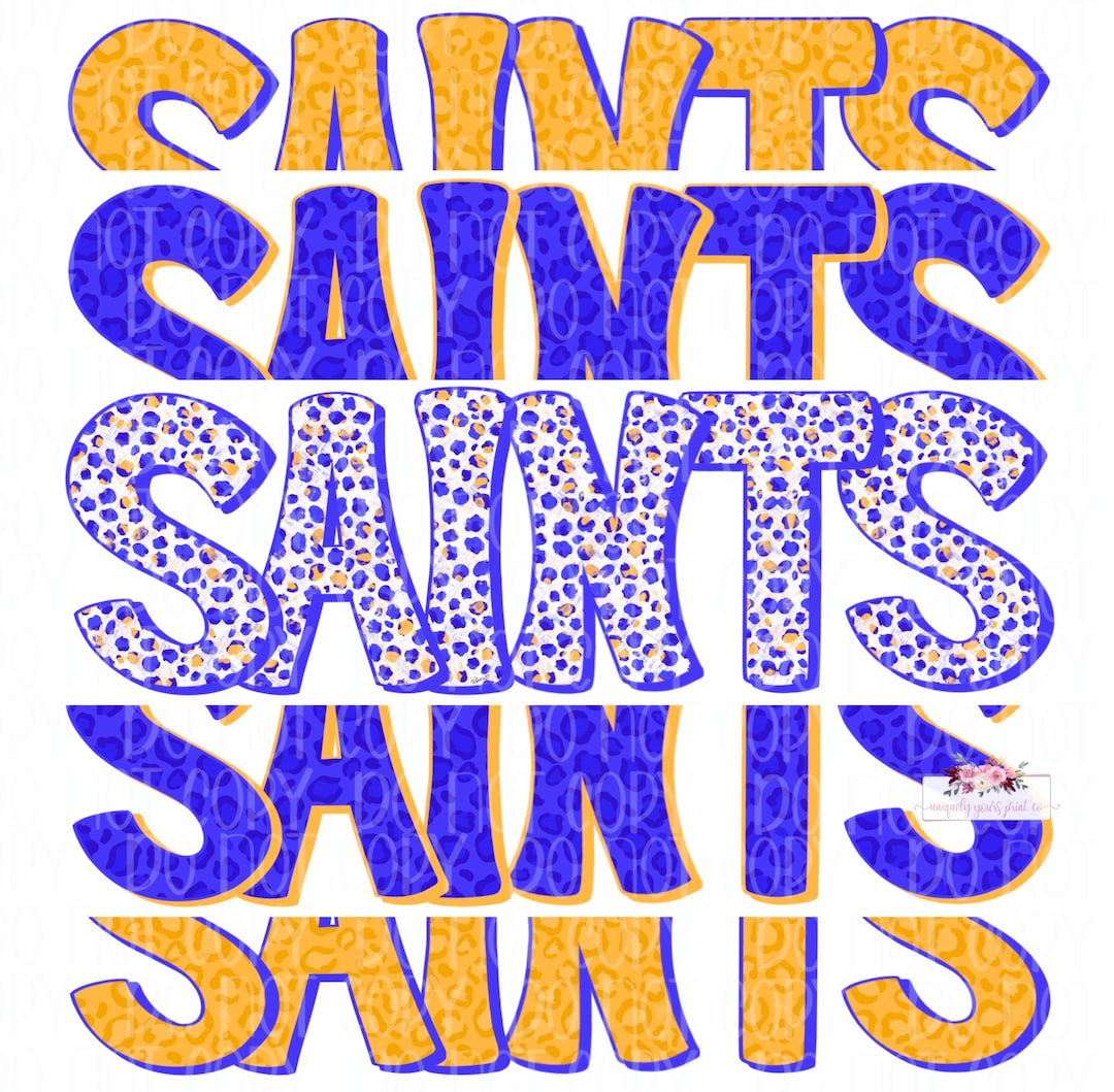 Saints Digital Design | Royal Blue and Gold Saints Mascot | Stacked ...