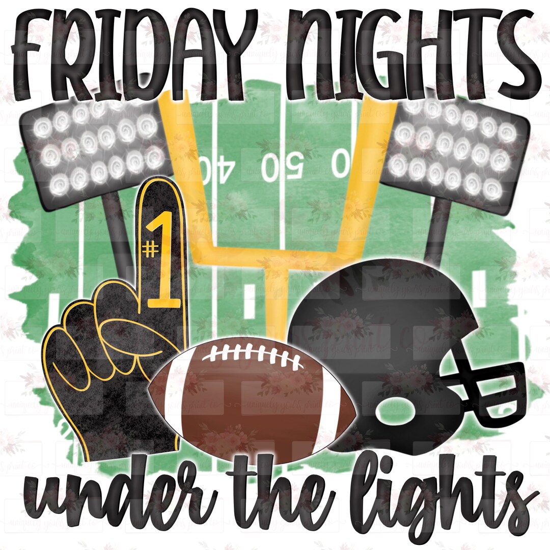 Black and Gold Football Digital Design | Friday Nights Football Field ...