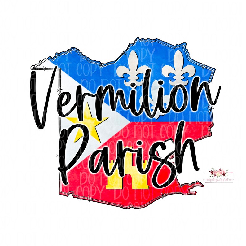 Vermilion Parish Digital Design Acadian Flag Acadiana - Etsy