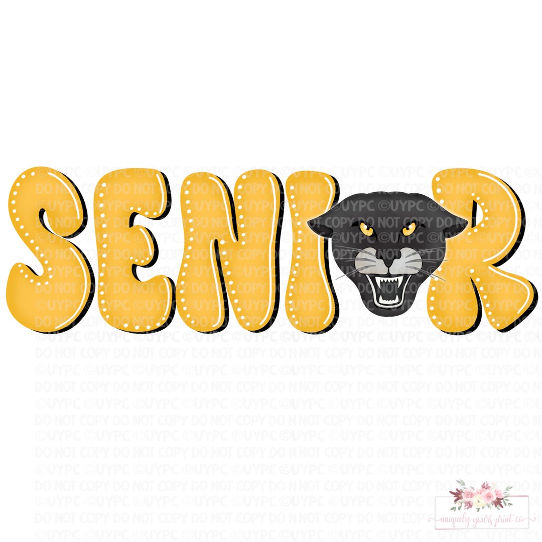 Panthers Mascot Senior Digital Design| Hand Drawn | Instant Download ...