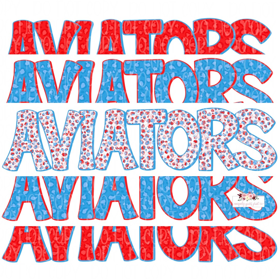 Aviators Columbia Blue and Red Digital Design | Aviator Mascot ...