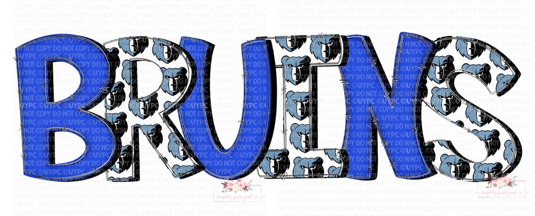 BCHS Bruins Digital Design | Royal Blue Columbia Mascot Doodle ...