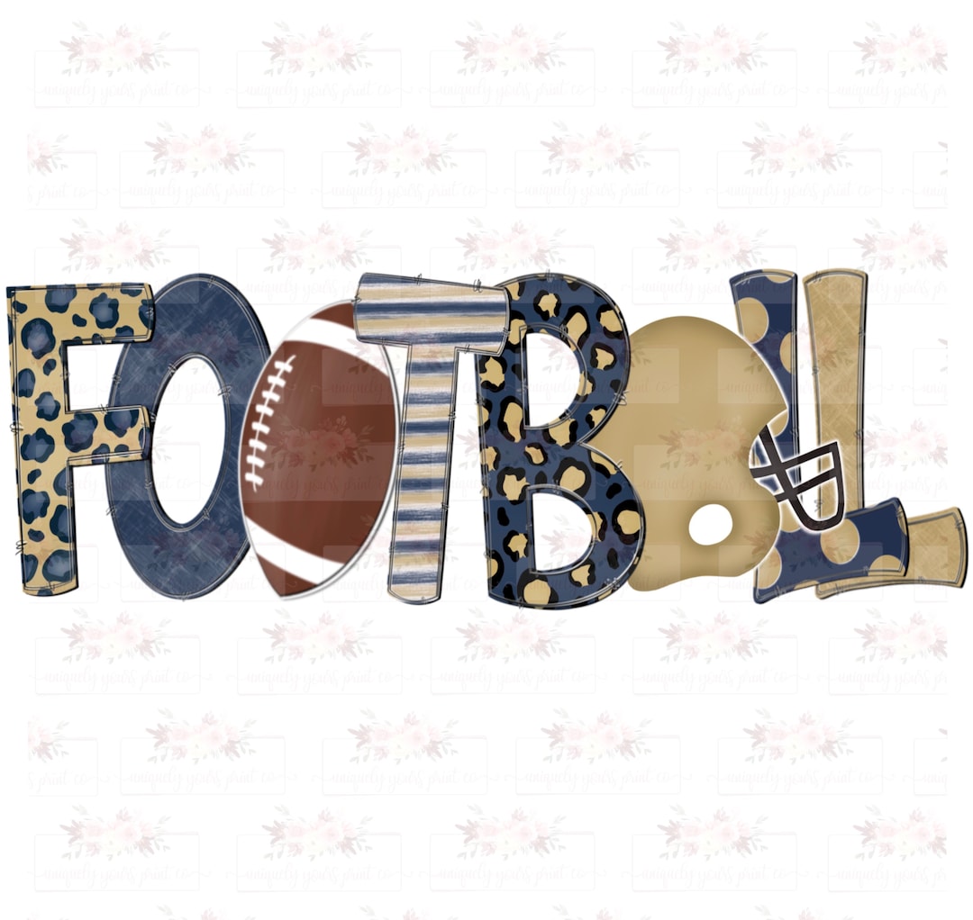 Navy & Gold Football Design | Hand Drawn | PNG | Sublimation | Digital ...