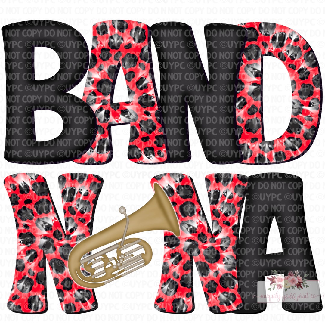 Black & Red Band Nana Digital Design | Tuba | Cheetah Tie Dye | Hand ...