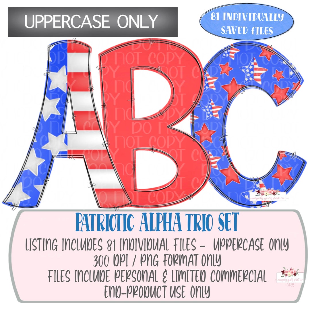 Patriotic Letter Clipart Digital Design | 81 Individually Saved Files ...