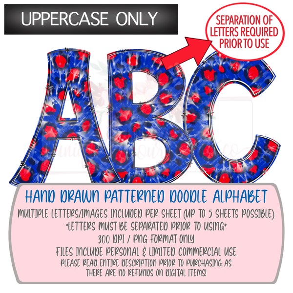 Red and Blue Letters Png - Etsy