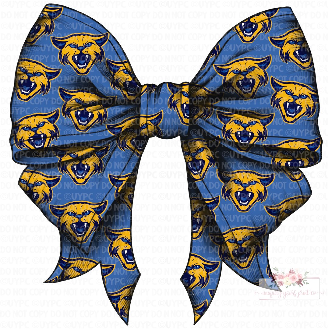 Wildcat Bobcat Coquette Bow Digital Design | Hand Drawn | PNG | Digital ...