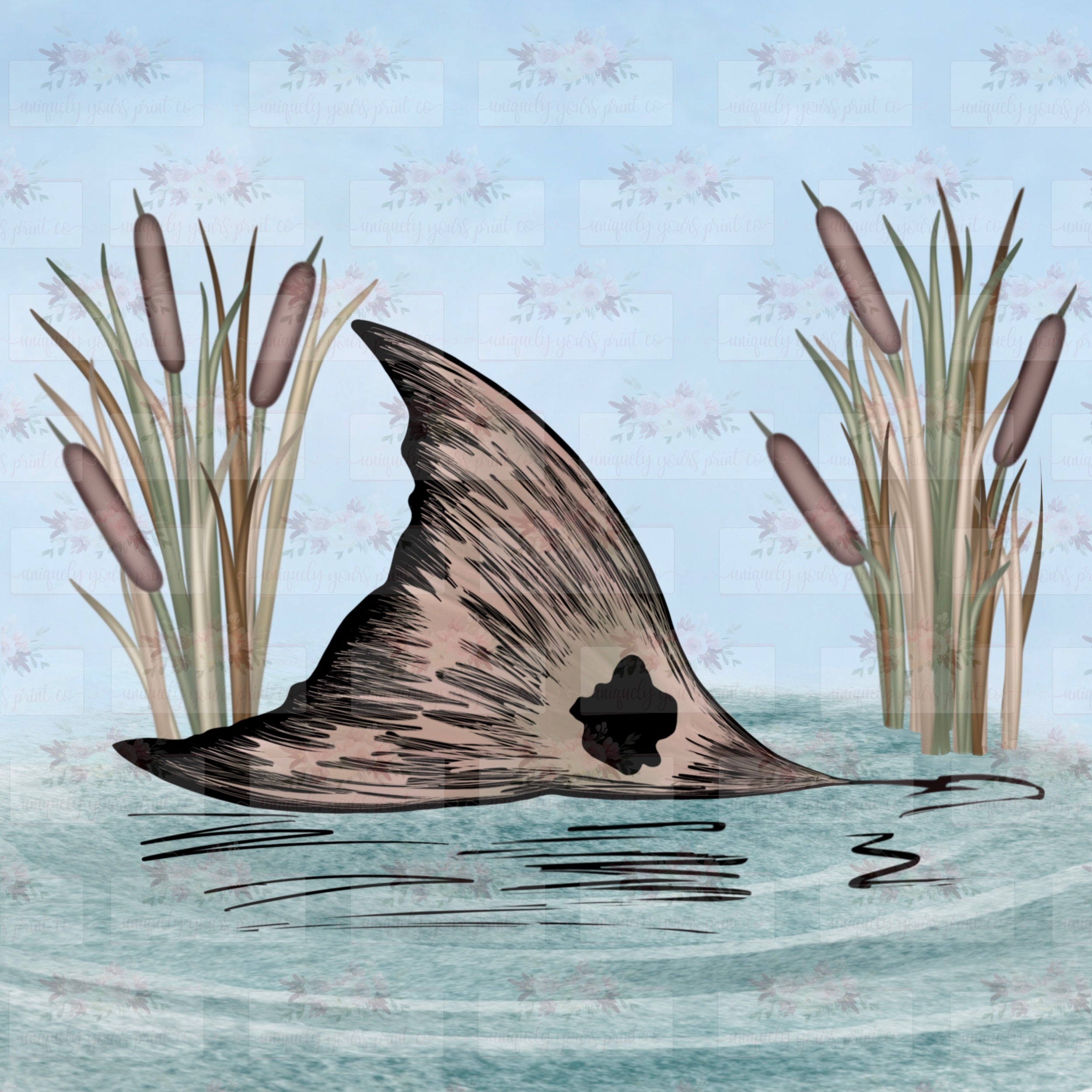 Redfish in Marsh Sky Background PNG Printable Red Drum | Etsy