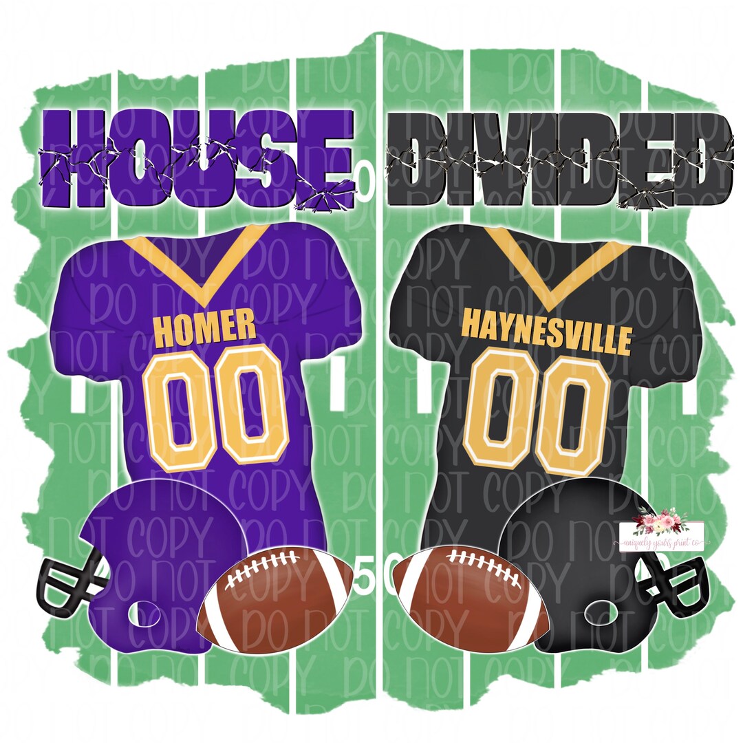 House Divided Football Digital Design | Purple Homer | Black ...