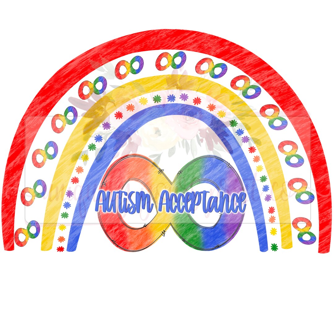 Autism Acceptance Rainbow Infinity PNG | Hand Drawn Digital Design - Etsy