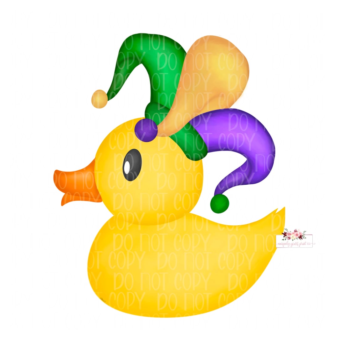 Mardi Gras Rubber Duck Jester Digital Design | Purple Green Gold ...