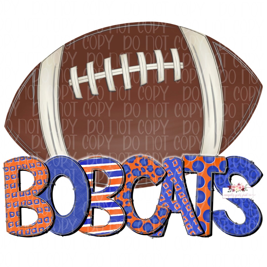 Bobcats Football Digital Design Download | Orange and Royal Blue | Hand ...