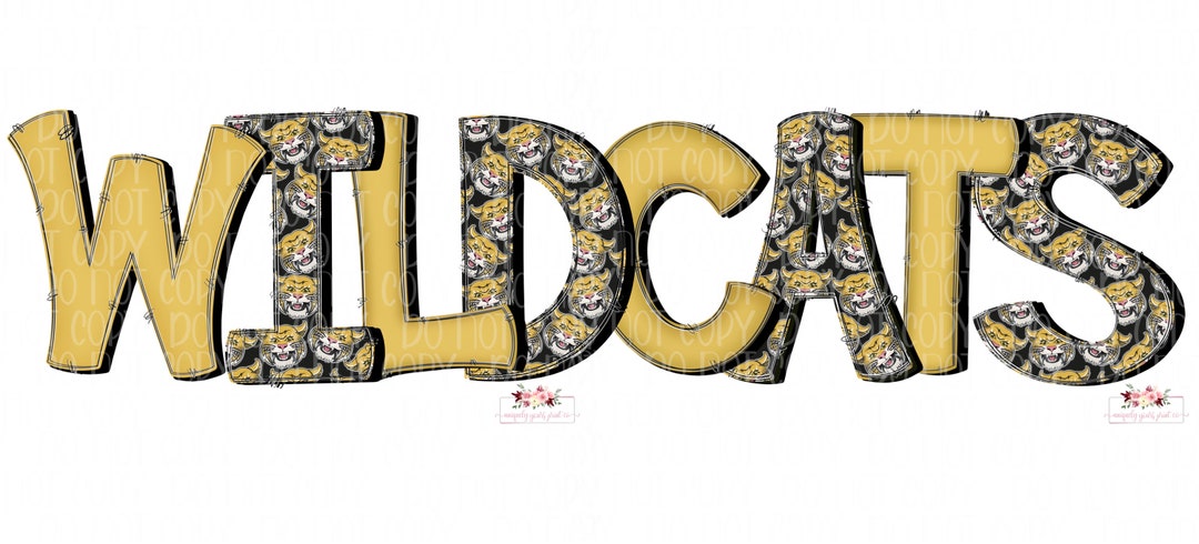 Wildcats Digital Design | Wildcats Mascot | Pattern Filled Wildcats ...