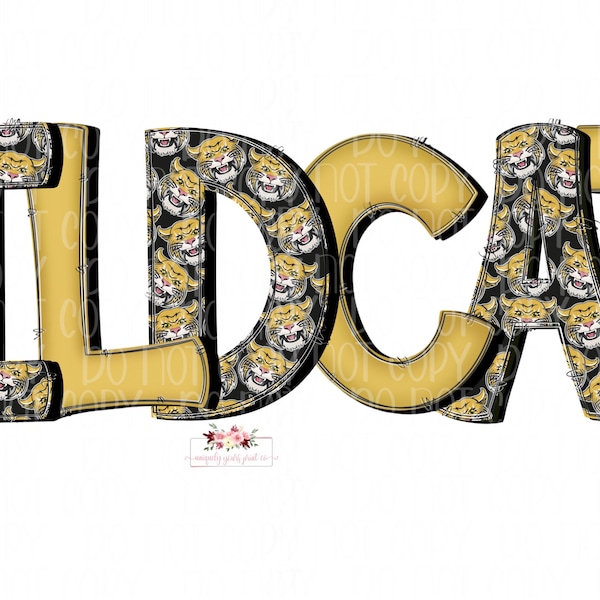 Black and Gold Wildcats Png - Etsy
