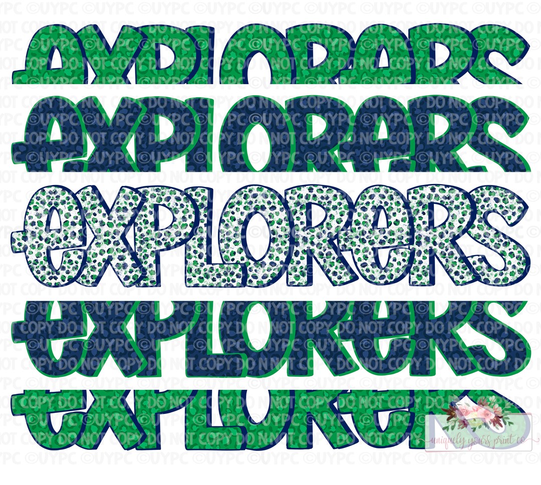Explorers Digital Design | Green and Blue Explorers Mascot | Stacked ...