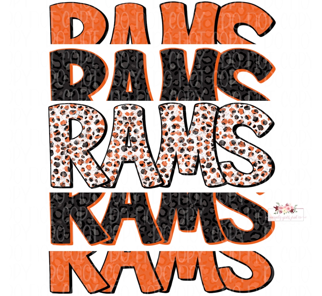 Rams Digital Design | Rams Mascot | Stacked Cheetah Tie Dye & Leopard ...