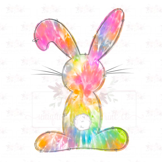Bright Tie Dye Bunny Doodle Tie Dye Rabbit Png Hand Drawn | Etsy