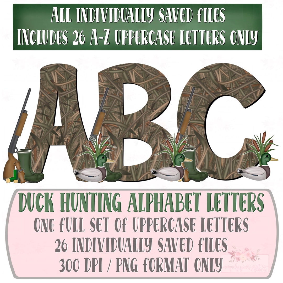 Duck Hunting Alphabet Letters Set | 3D Element Letters | Camouflage ...