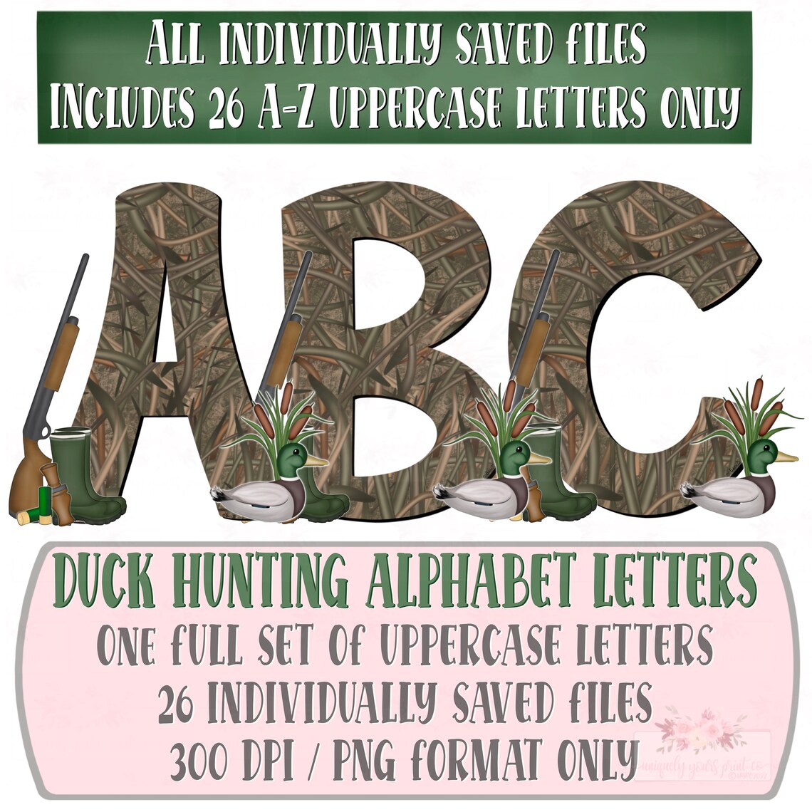 Duck Hunting Alphabet Letters Set 3D Element Letters - Etsy