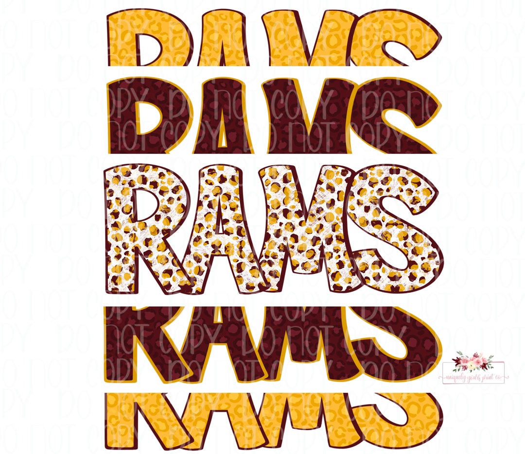 Rams Digital Design | Rams Mascot | Stacked Cheetah Tie Dye & Leopard ...