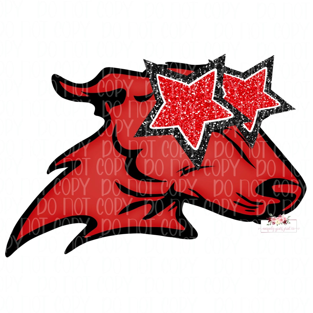 Preppy Star Eyed Mascot | Red & Black Greyhounds Mascot Digital Design ...