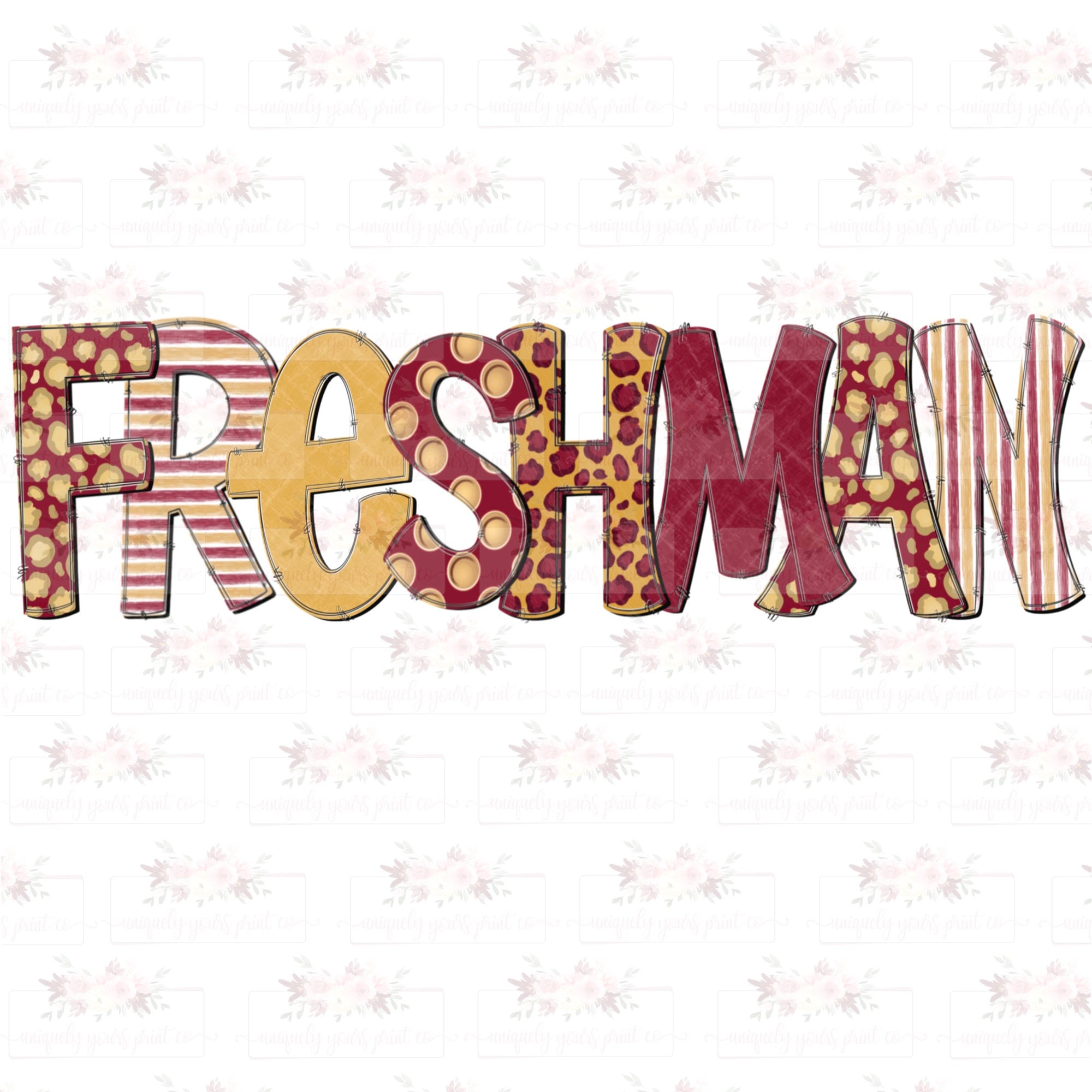 Maroon and Gold Freshman PNG Hand Drawn Ink Jet Printing - Etsy